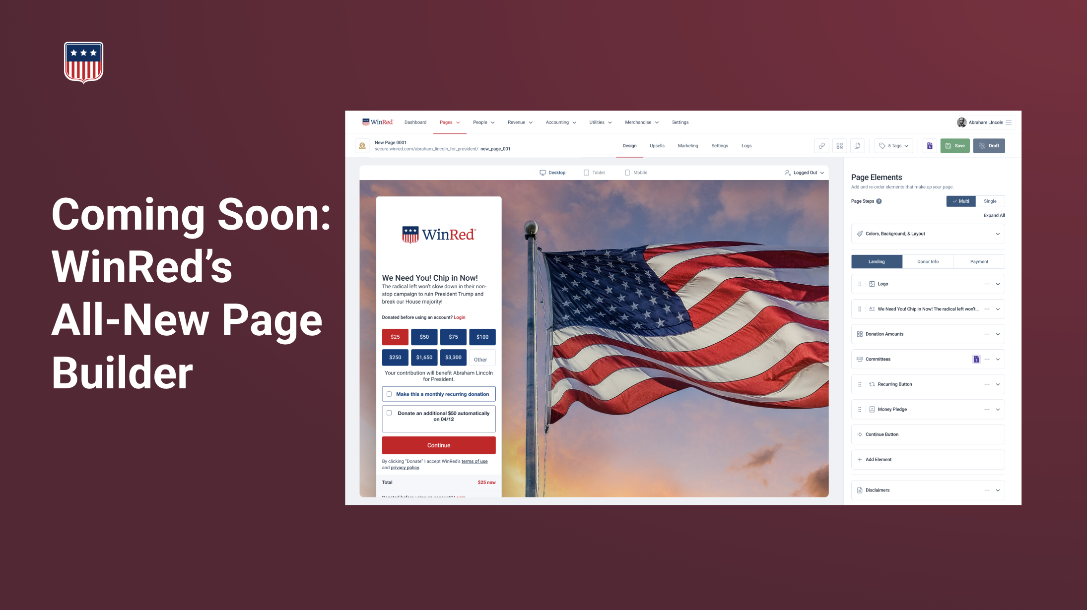 Introducing WinRed’s All-New Page Builder: Simpler, Faster, Smarter Fundraising